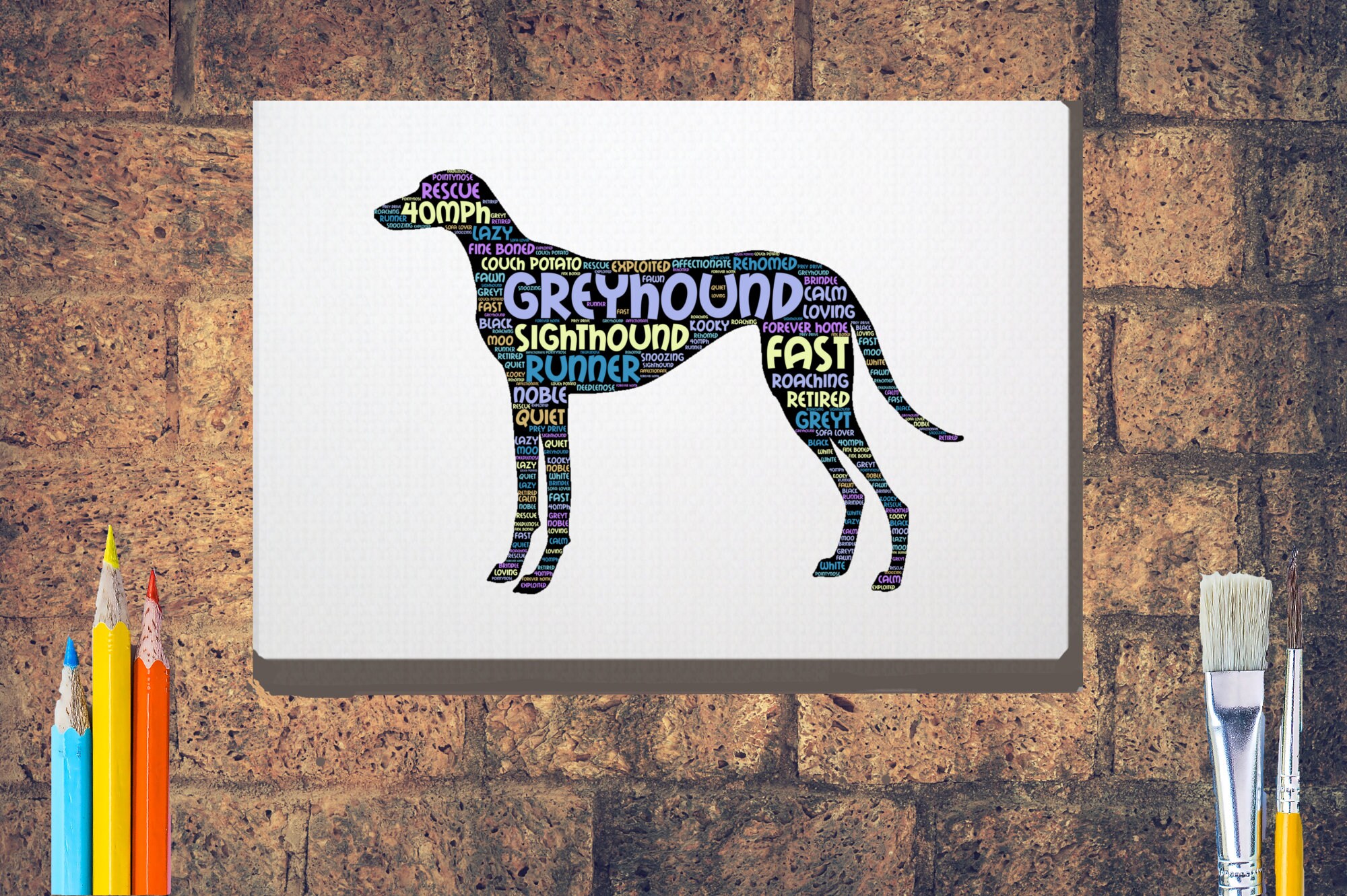 Greyhound Word Art Custom Print Personalized Option With - Etsy UK