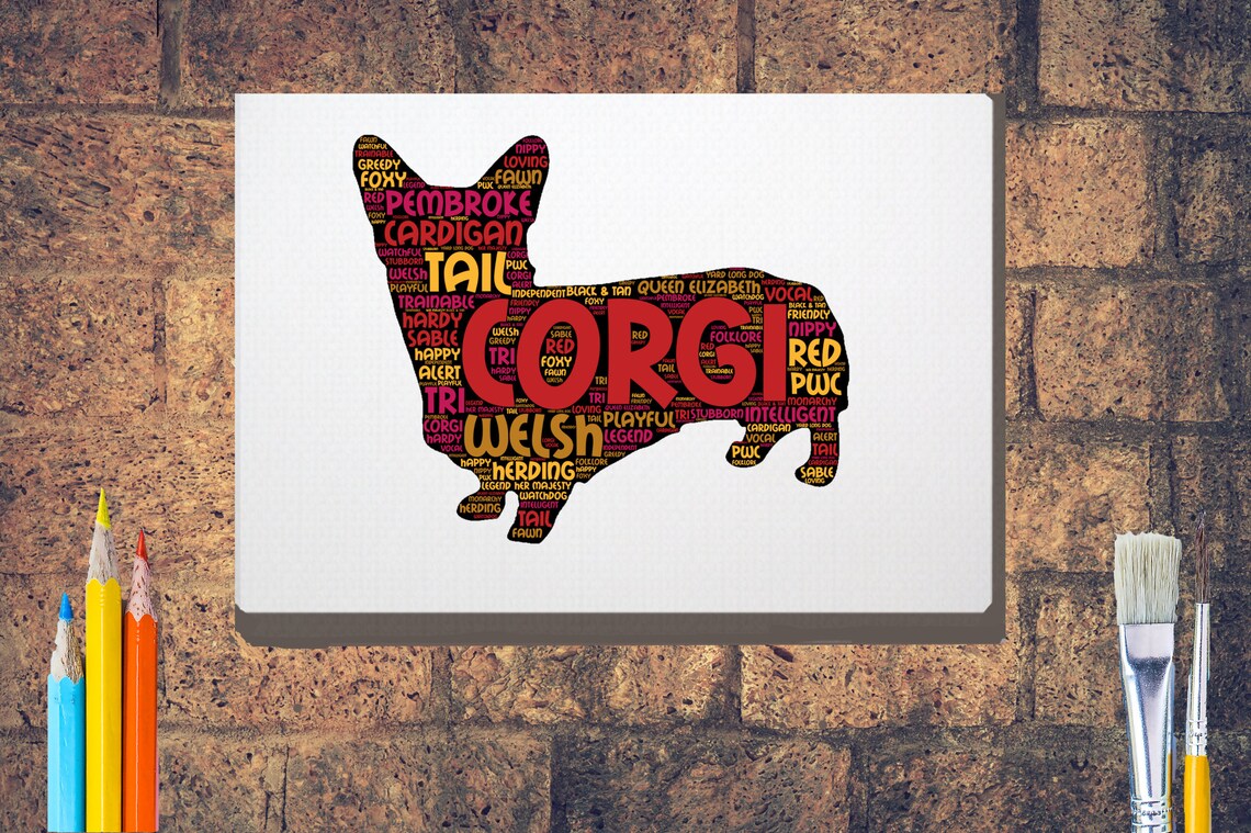 Corgi Dog Word Art Custom Print Personalized Option With - Etsy