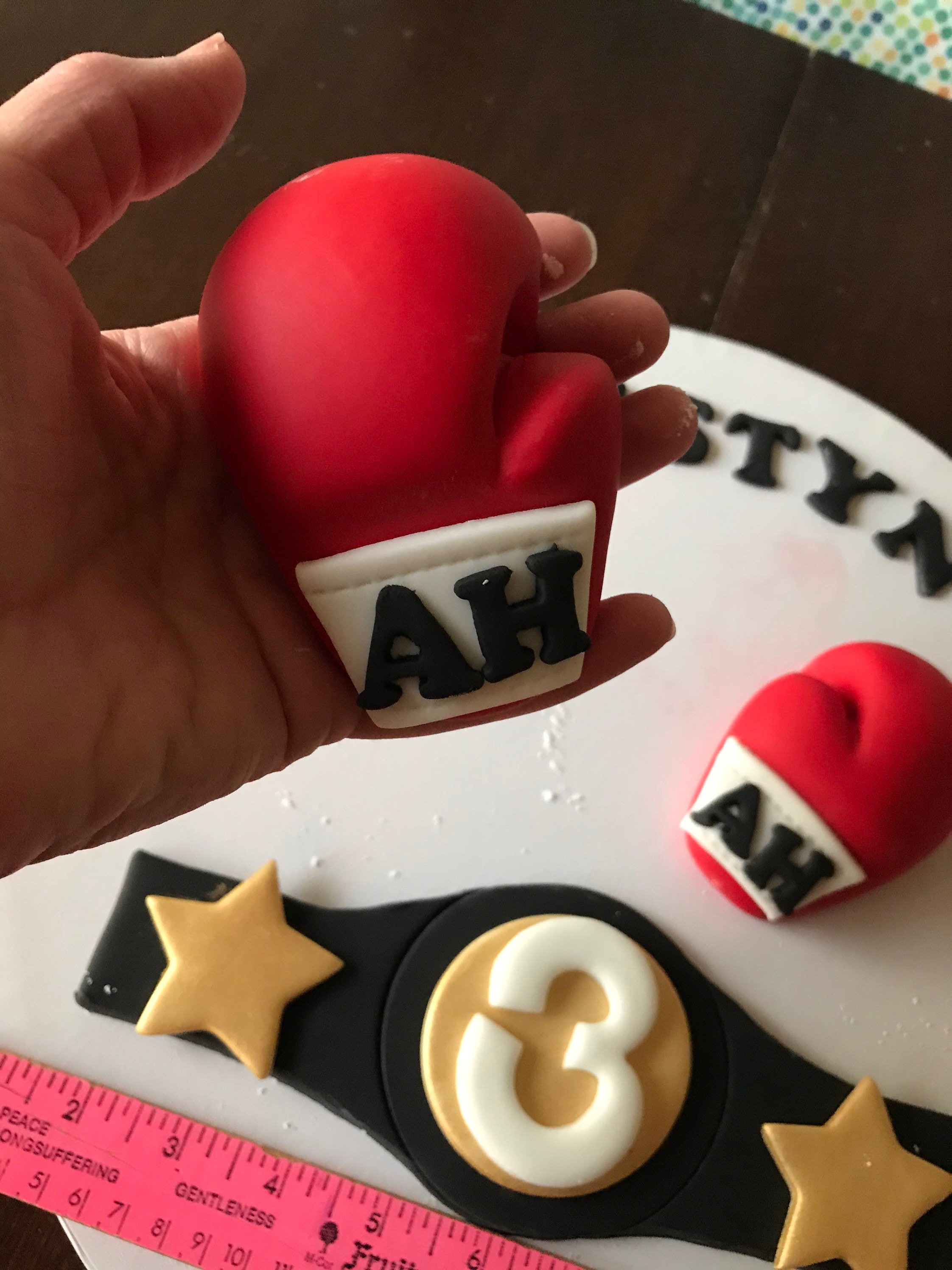Boxing heavyweight champion fondant cake topper. With boxing | Etsy