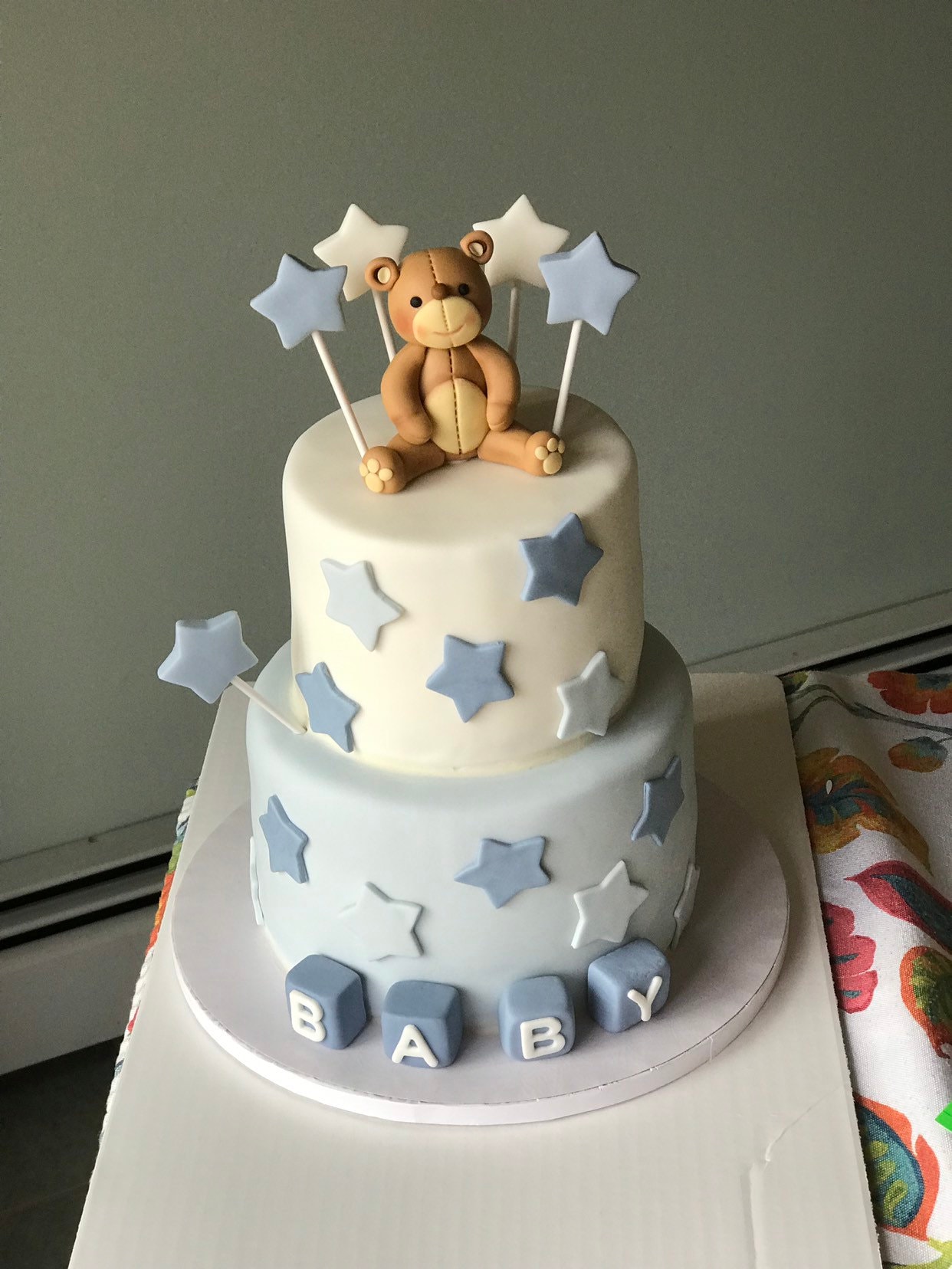 Teddy Bear Fondant cake topper set for babys first birthday | Etsy