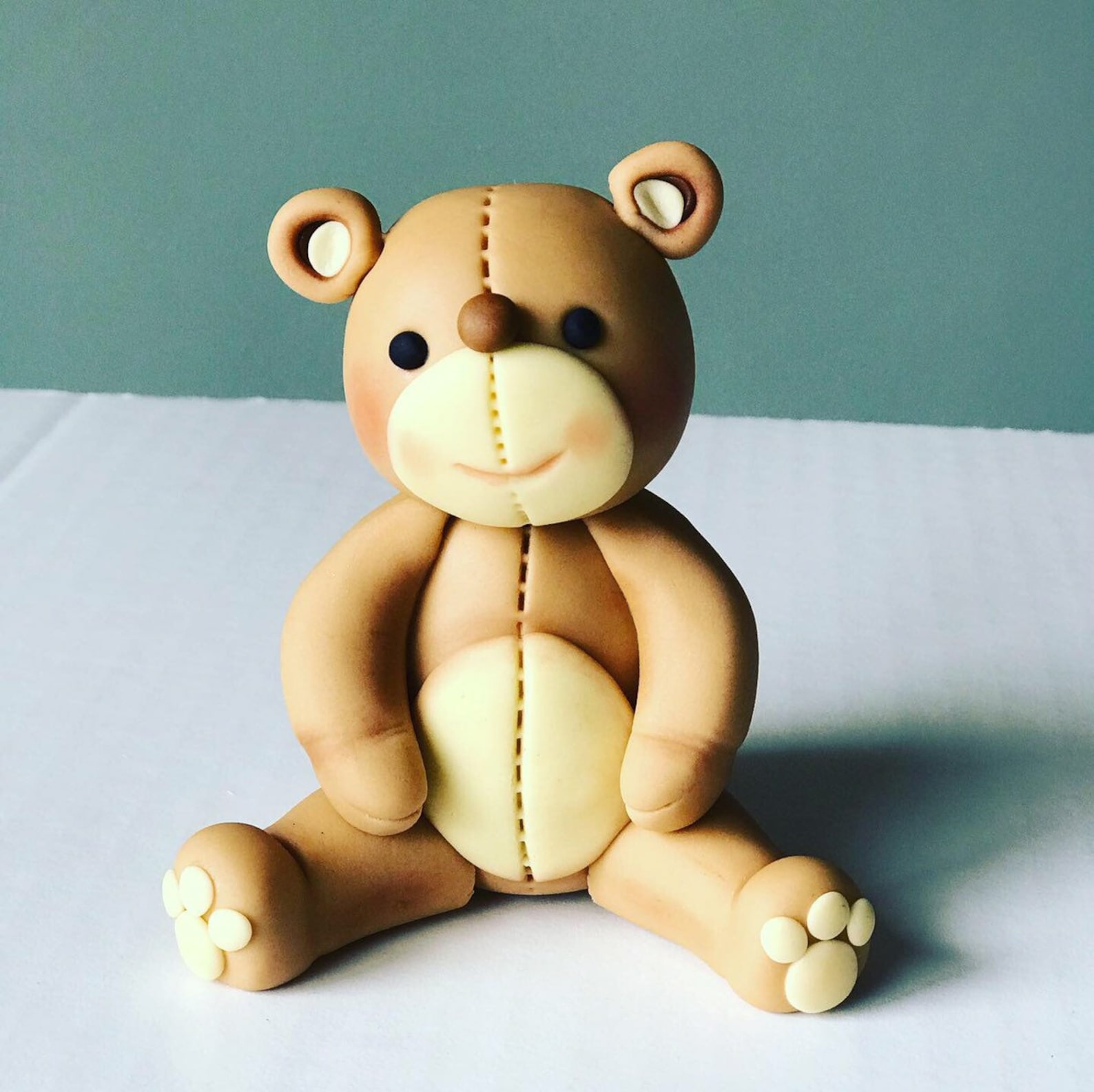 Teddy Bear Fondant cake topper set for babys first birthday | Etsy