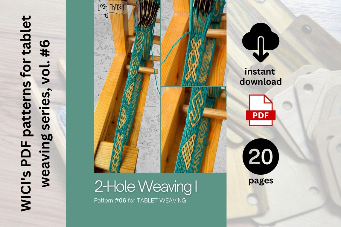Tablet Weaving Pattern for 16 Tablets + Video | 2-hole Weaving PDF ...