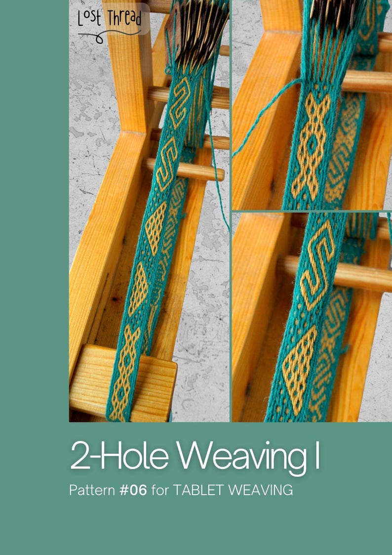 Tablet Weaving Pattern for 16 Tablets + Video | 2-hole Weaving PDF ...