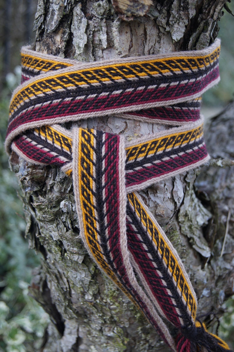 Tablet Weaving Belt Belt for Viking Reenactment Two-sided - Etsy