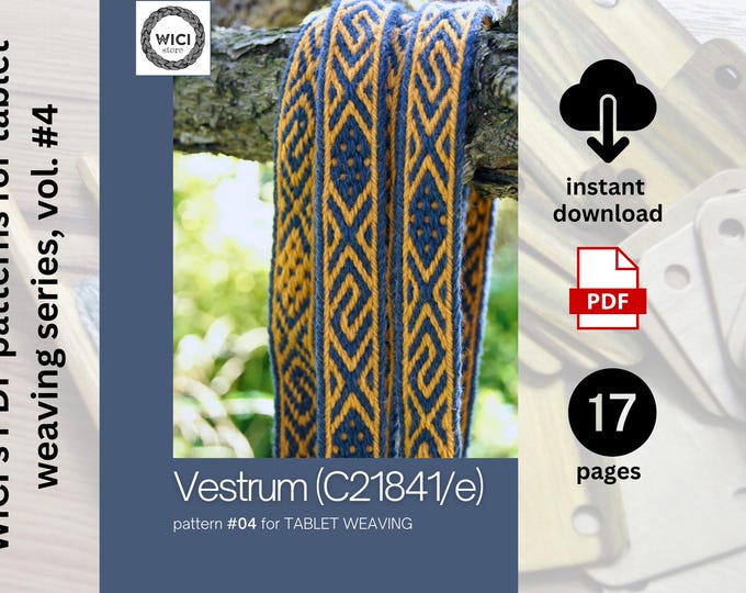 Tablet Weaving Pattern for 14 Tablets Vestrum Vestfold Pattern in Pdf Card Weaving Tutorial ...