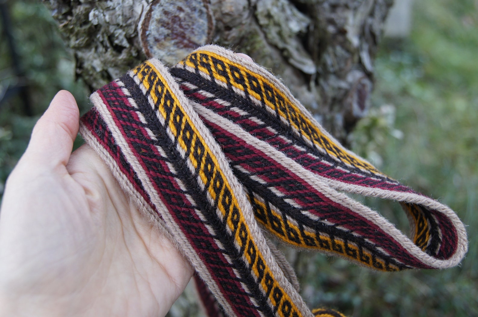 Tablet Weaving Belt Belt for Viking Reenactment Two-sided - Etsy