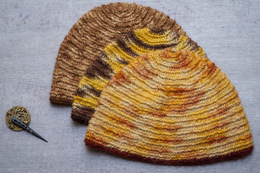 Handmade Ethical Wool Winter Hat Nalbinding Mammen Stitch Custom Sizes ...