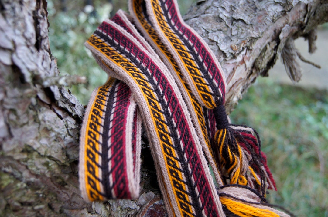 Tablet Weaving Belt Belt for Viking Reenactment Two-sided - Etsy