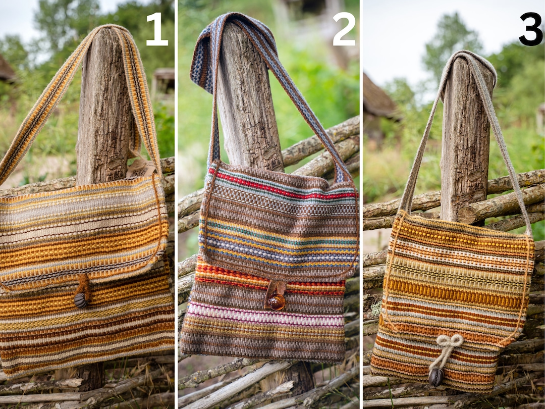 Unique Historical Bag, Made With Handwoven Belts. Early Medieval Woolen ...