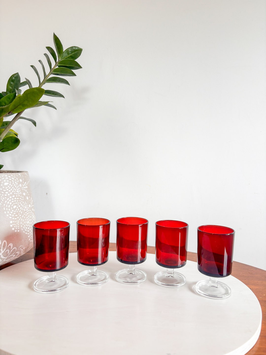 Ruby Red Luminarc Cordial Glasses Arcoroc Made in France Individual - Etsy