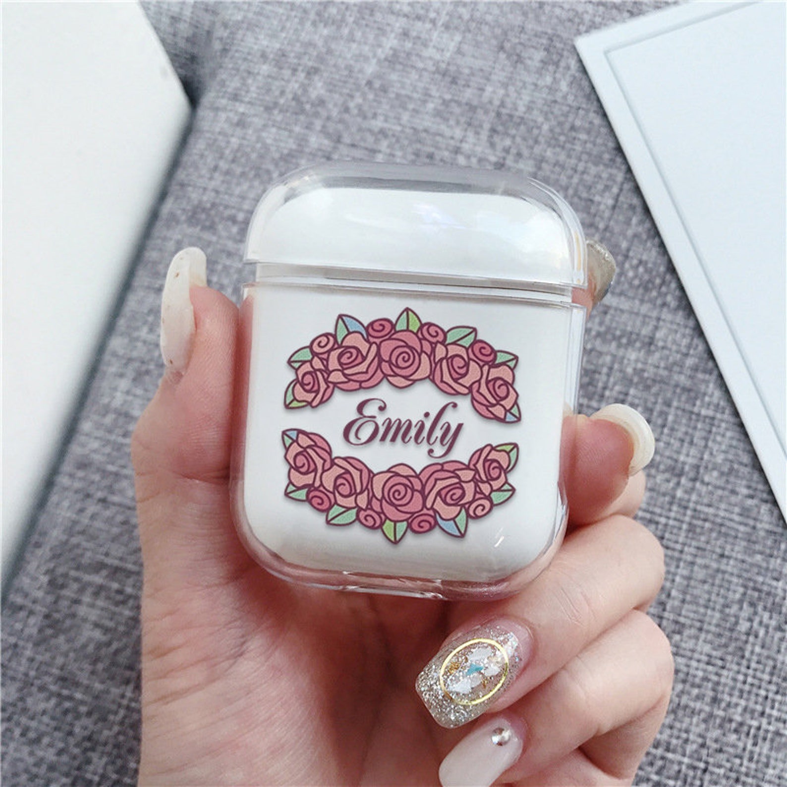 Rose Custom AirPod Case with keychain AirPods Pro case Airpods | Etsy