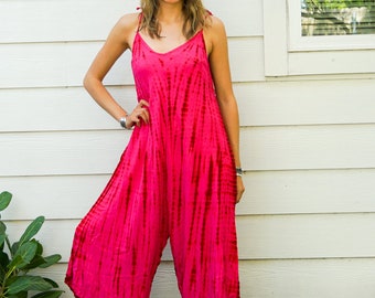 Tie Dye Hippie Jumpsuits Rompers Pants Hippie Dress Wide - Etsy