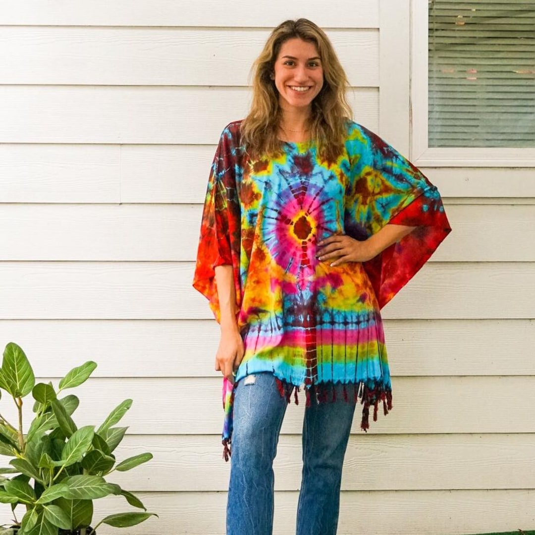Hippie Soul Hand Dyed Tunic, Boho Kaftan Blouse , Oversize Tops ...