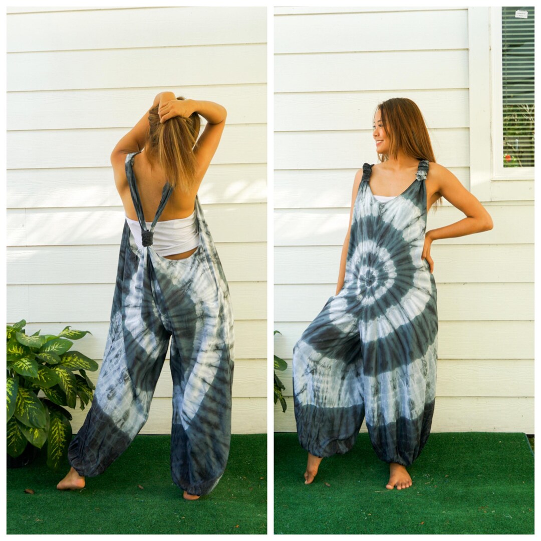 Nomad Soul | Hand Dyed Dungarees Overalls Jumpsuit, Tie Dye Romper ...