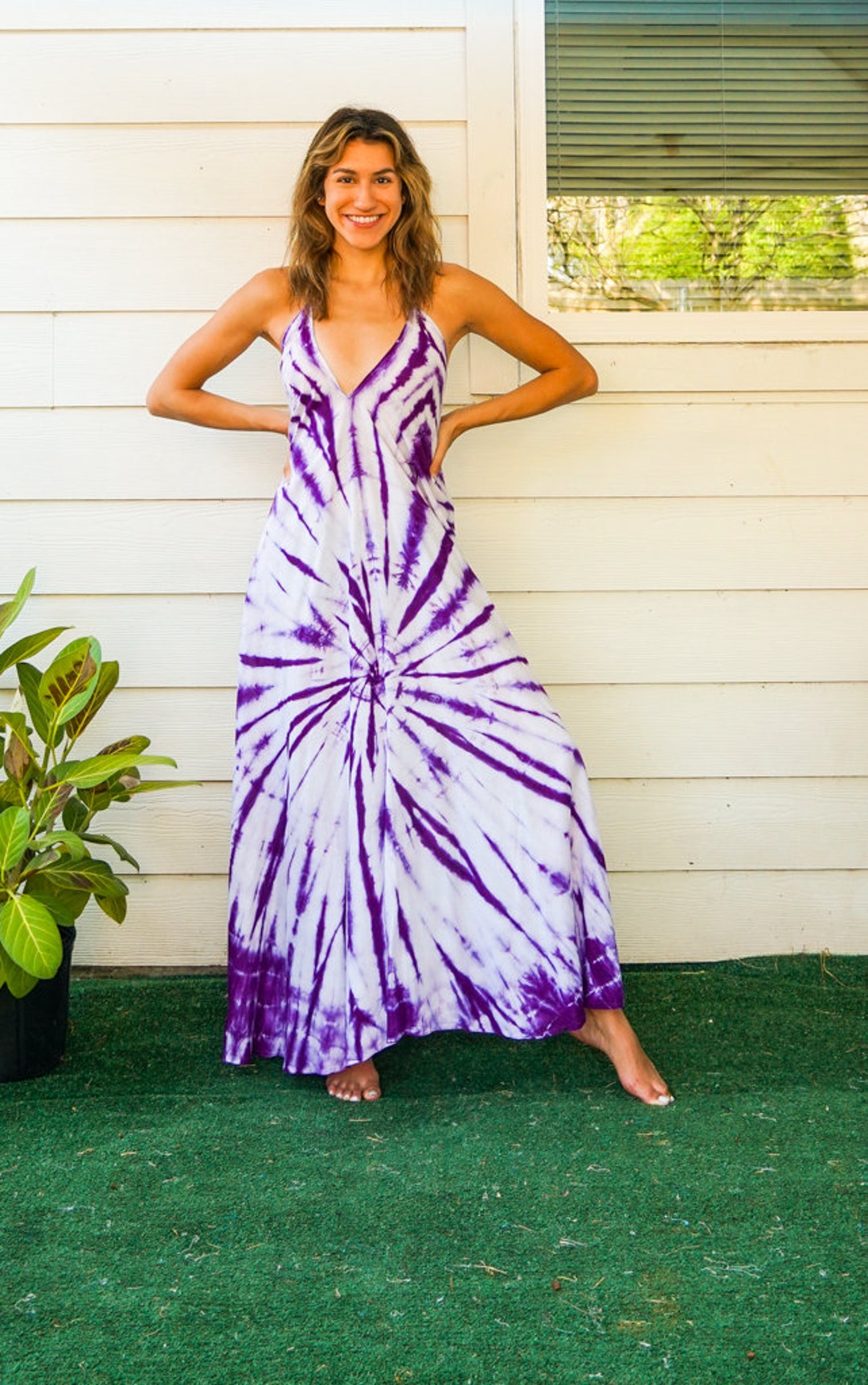 Lavender Bliss | Boho Maxi Dress, Tie Dye Dress, Beach Sundress, Summer ...