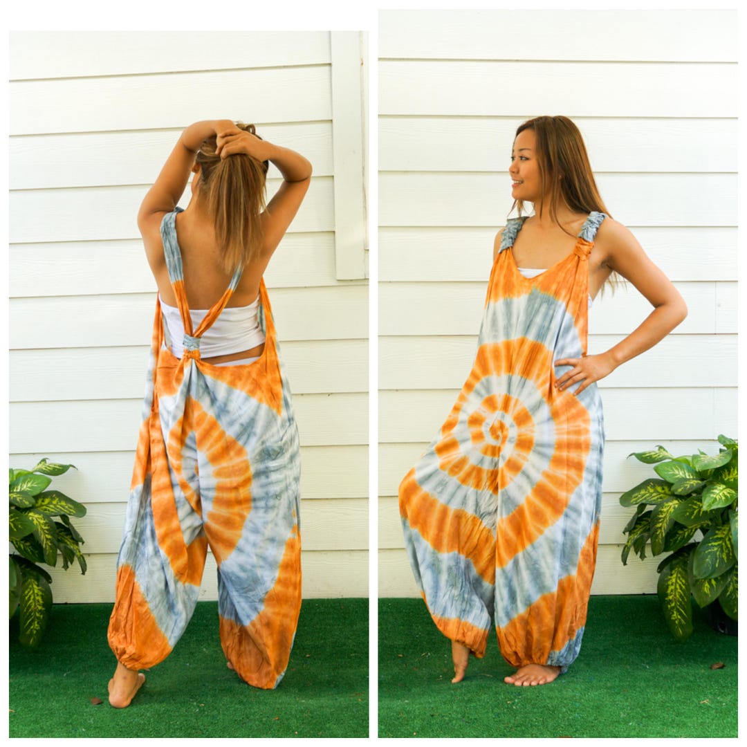 Sun-kissed Festival | Hand Dyed Dungarees Overalls Jumpsuit, Tie Dye ...