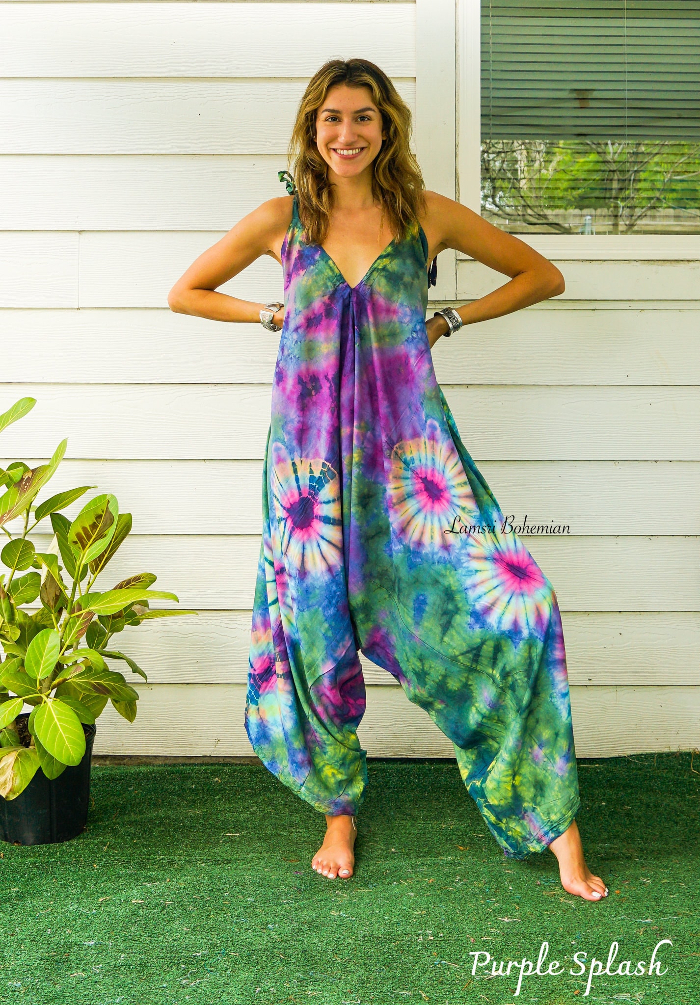 Bohemian Spirit | Hand Dyed Hippie Jumpsuit Rompers Pants, Boho Jumper ...