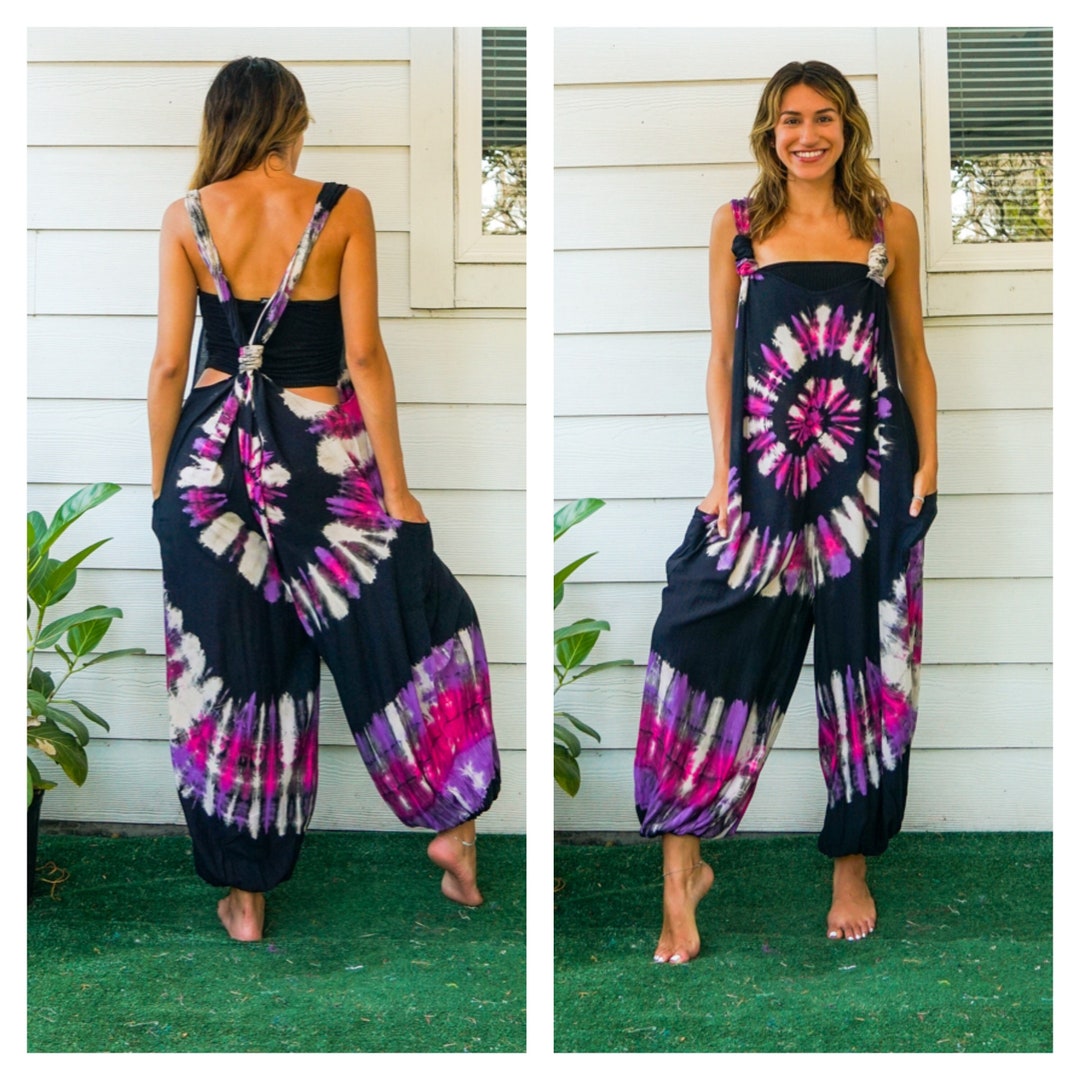 Amethyst Dream | Hand Dyed Dungarees Overalls Jumpsuit With Pockets ...