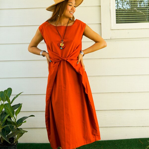 Rust Wrap Dress - Etsy