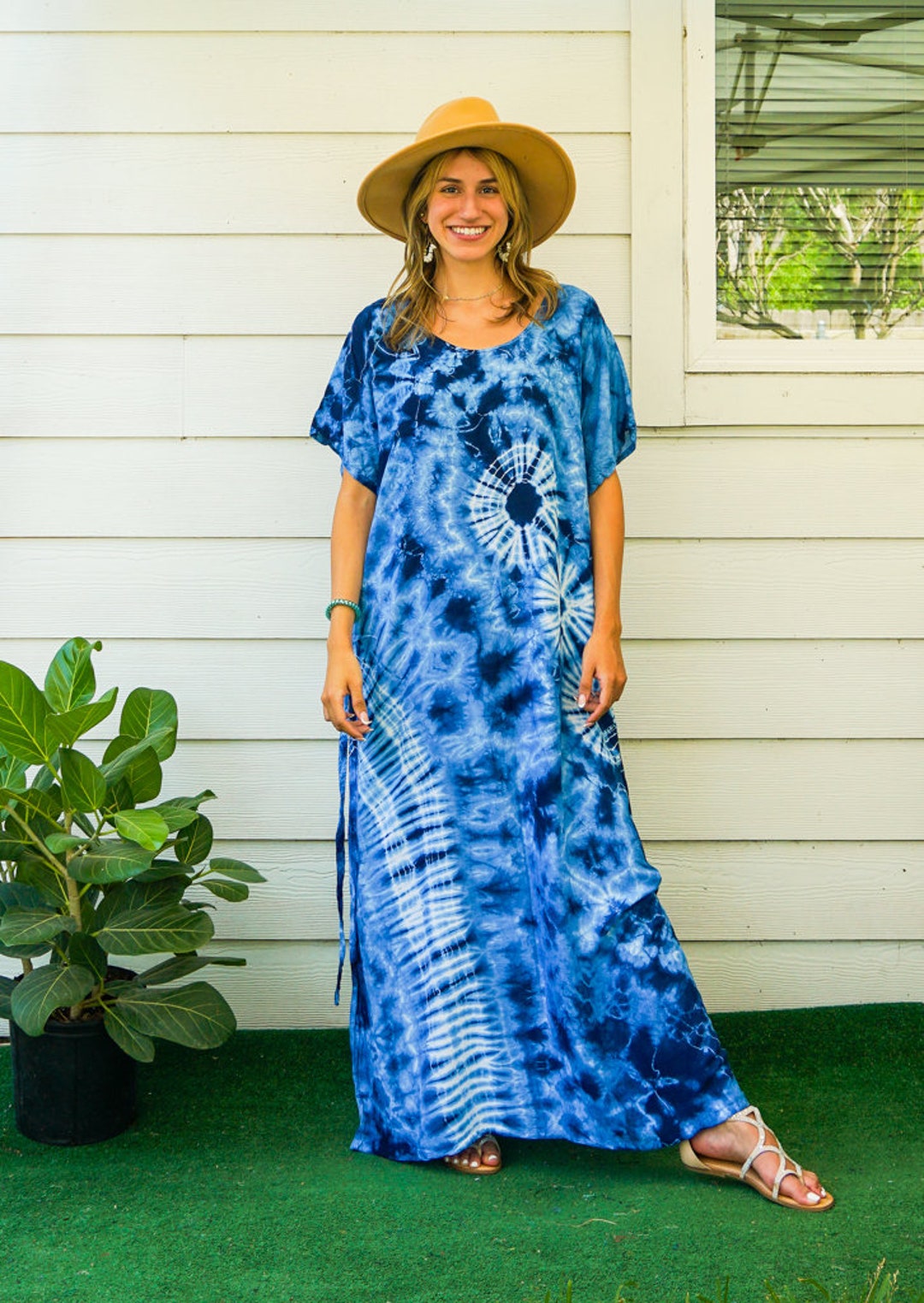 Midnight Tide | Hand Dyed Hippie Dress, Loose Fit Dress, Beach Dress ...