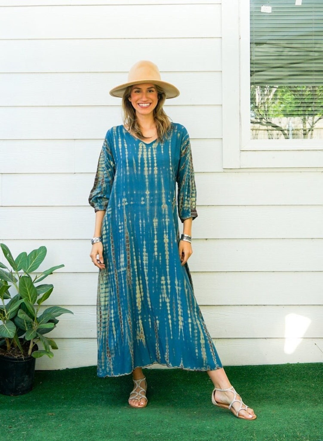 Ocean Mist | Hand Dyed Dress / Boho Maxi Dress / Tie Dye Sundress ...