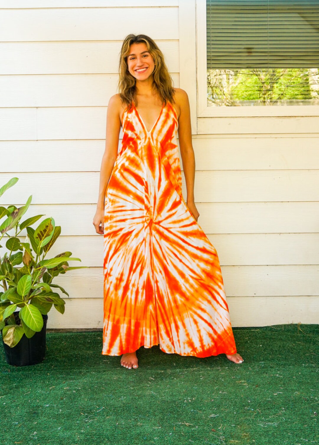 Sunset Whirl | Boho Maxi Dress, Tie Dye Dress, Beach Sundress, Summer ...