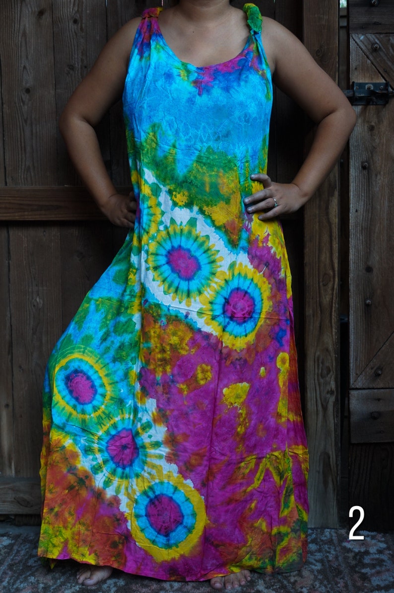 Tie Dye Hippie Dress Racerback Knot Dress Summer Wear Beach Etsy