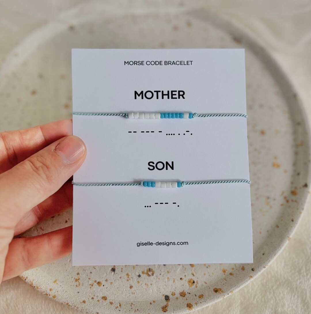 Mother and Son Morse Code Bracelet Set: Matching Miyuki Bead Jewelry - Etsy