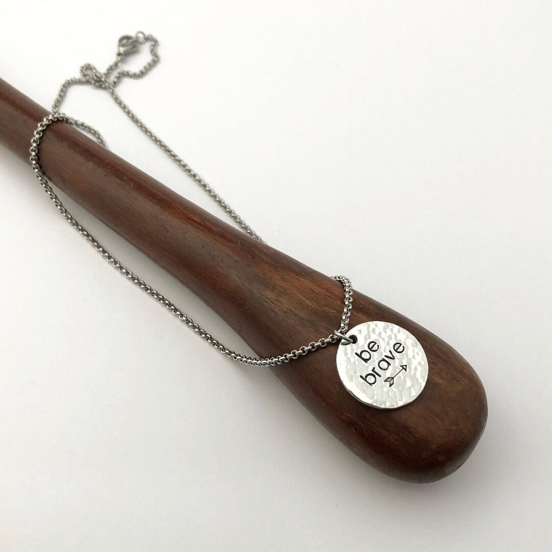 Be Brave Necklace, Affirmation Necklace, Inspirational Jewlery,fighter ...