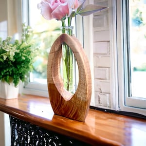 Handmade Wooden Bud Vase-rustic Flower Vase-unique Home Decor Flower ...