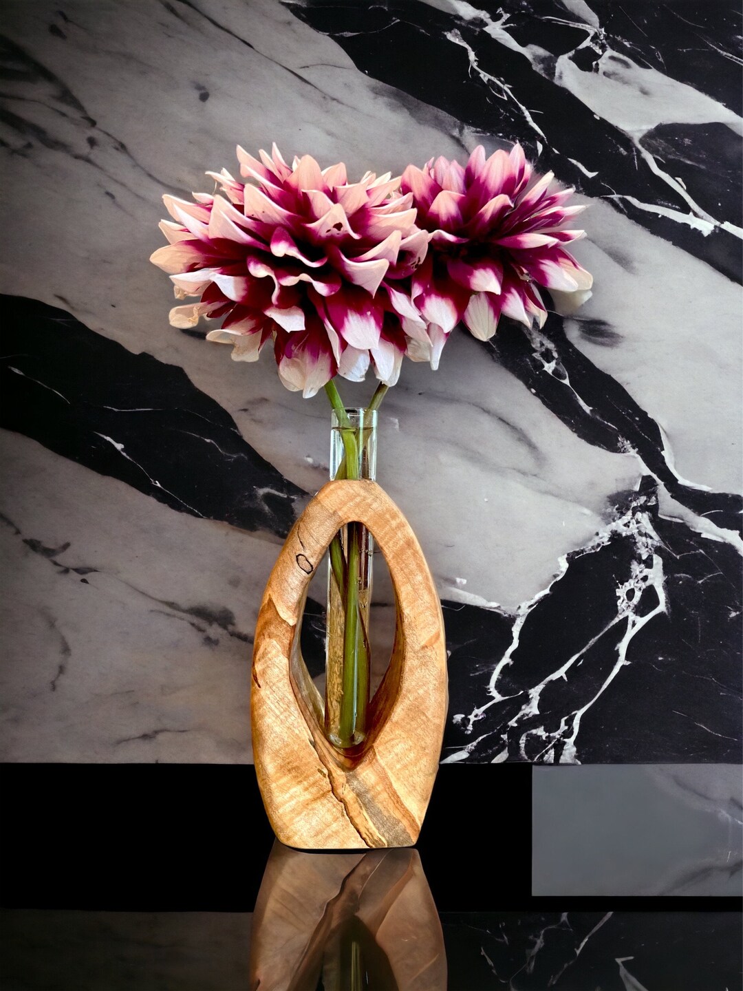 Handmade Wooden Bud Vase-rustic Flower Vase-unique Home Decor Flower ...