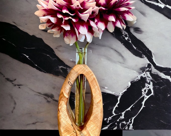 Handmade Wooden Bud Vase-rustic Flower Vase-unique Home Decor Flower ...