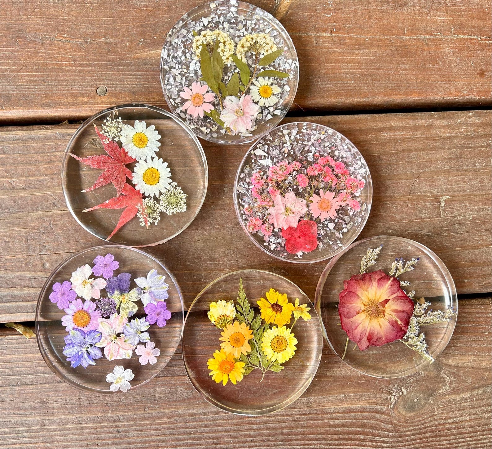 Wildflower Resin Coaster: Pressed Dried Flower Decor - Etsy