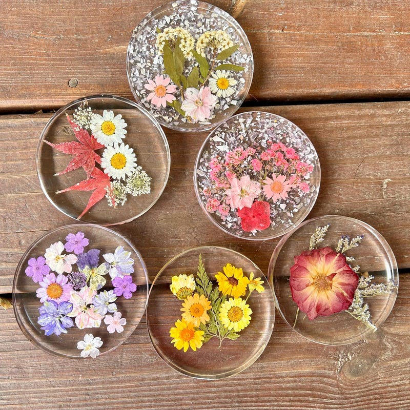 Resin Flower Coaster - Etsy