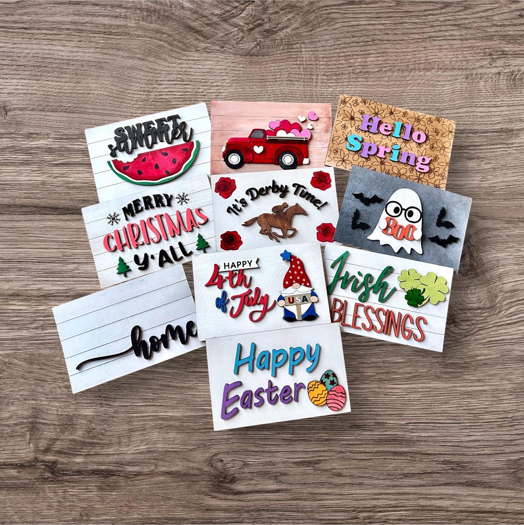 Interchangeable Home Sign Inserts: Seasonal Door Decor - Etsy