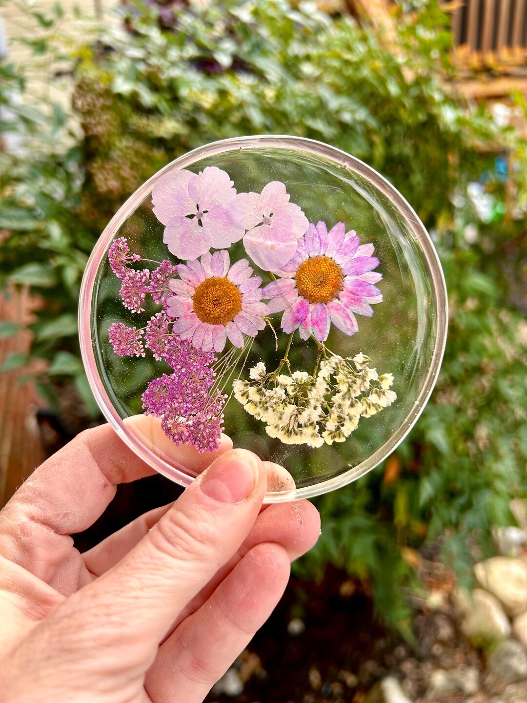 Wildflower Resin Coaster: Pressed Dried Flower Decor - Etsy