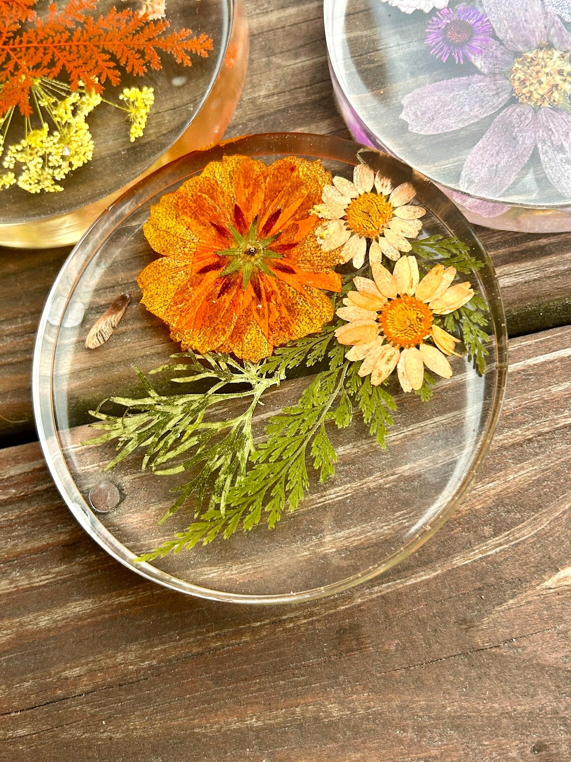 Wildflower Resin Coaster: Pressed Dried Flower Decor - Etsy