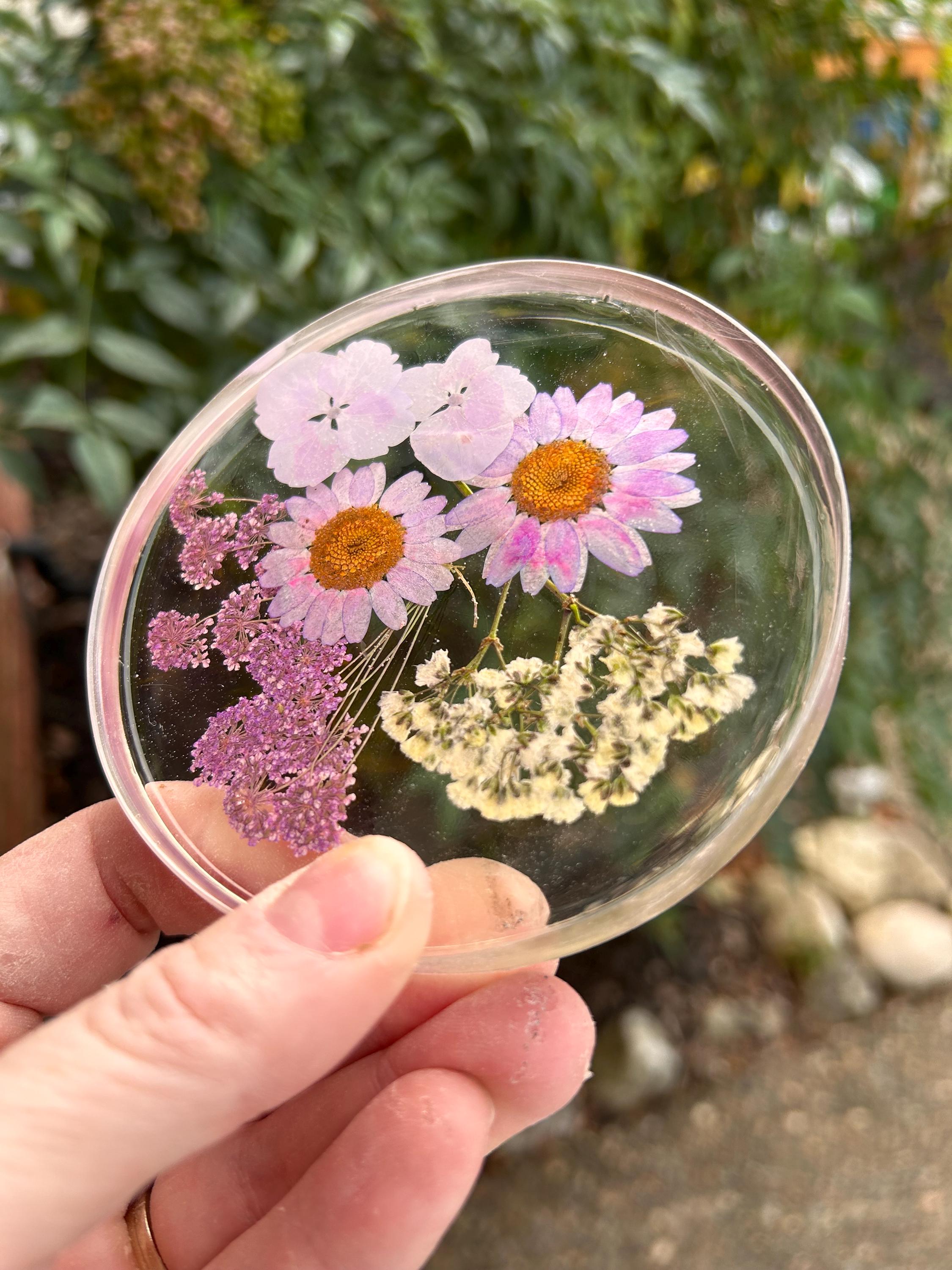 Wildflower Resin Coaster: Pressed Dried Flower Decor - Etsy