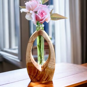 Handmade Wooden Bud Vase-rustic Flower Vase-unique Home Decor Flower ...