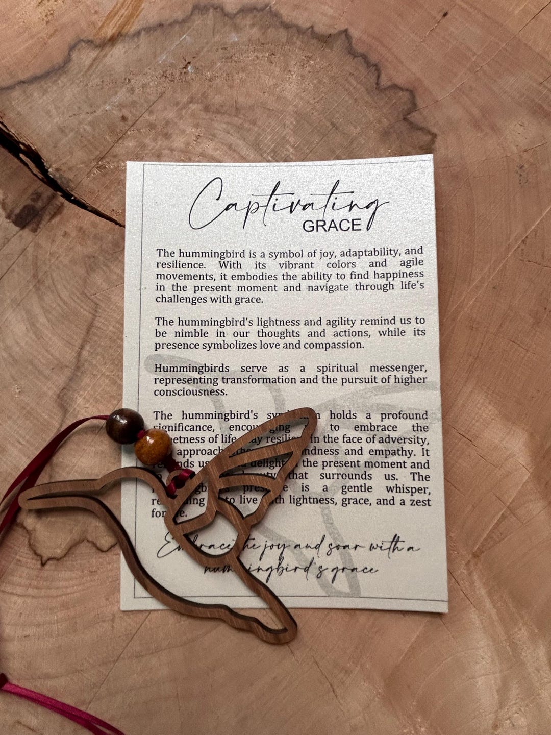 Hummingbird Joy Ornament-wooden Hummingbird-christmas Ornament-gift for ...