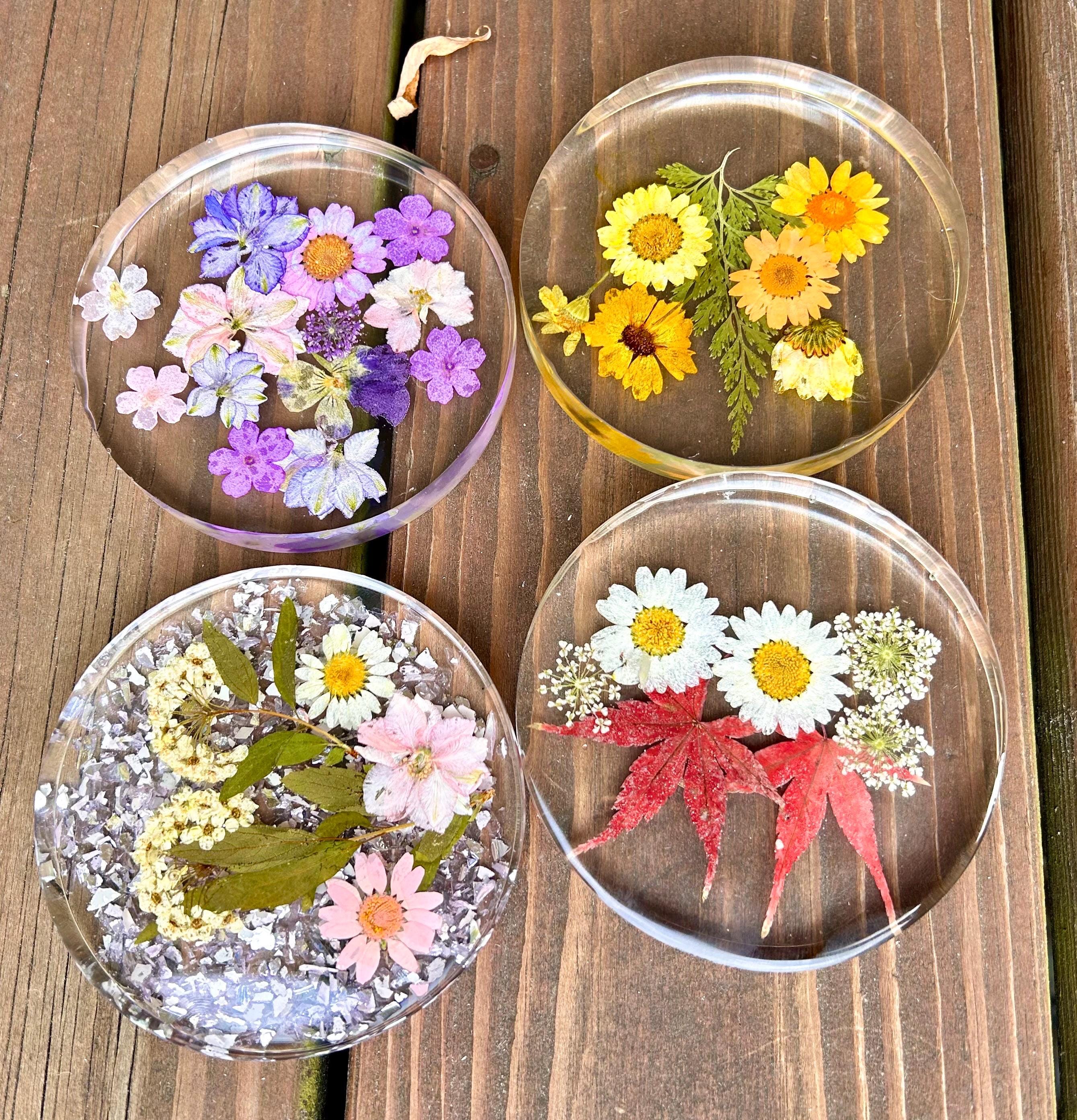 Wildflower Resin Coaster: Pressed Dried Flower Decor - Etsy