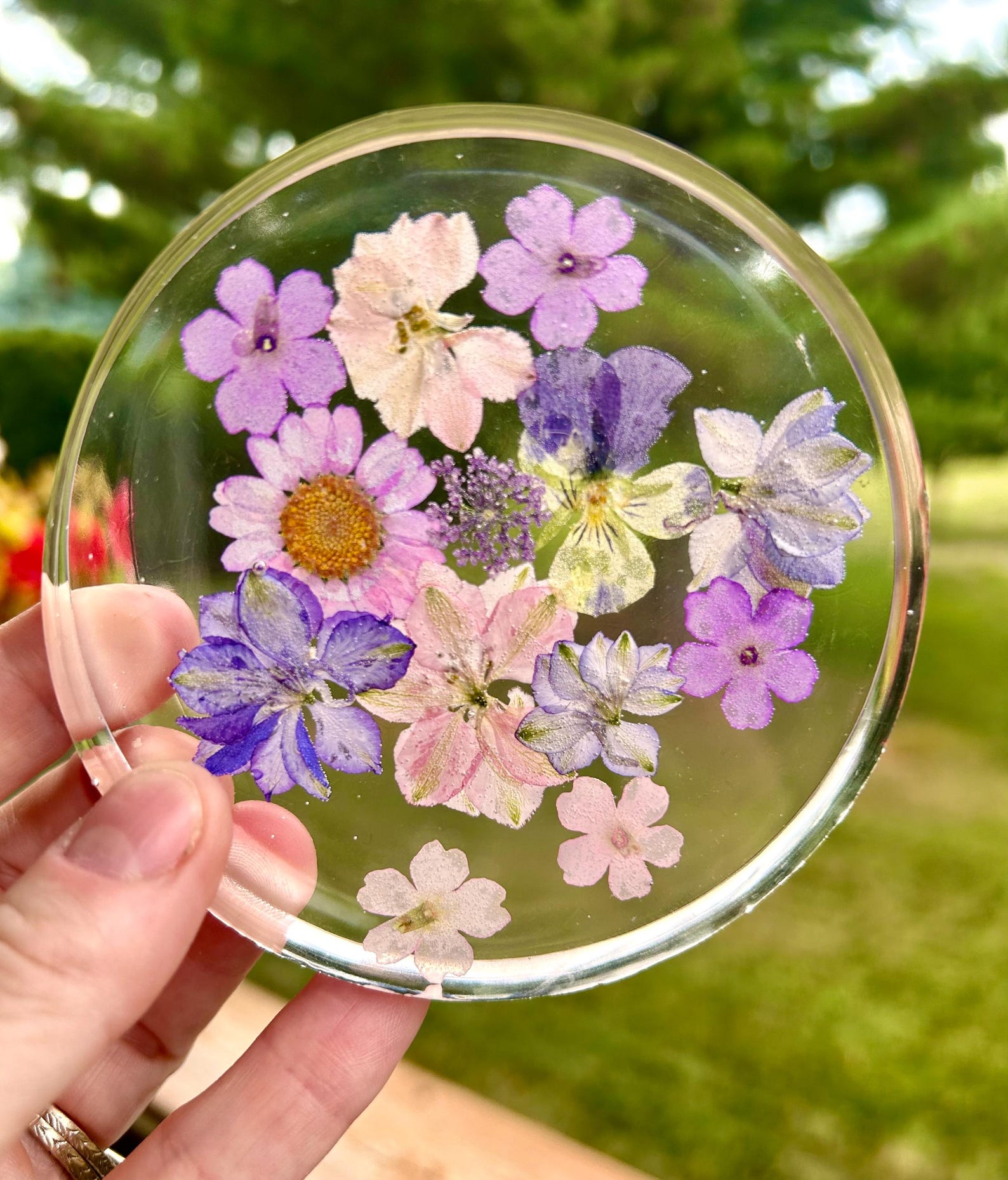 Wildflower Resin Coaster: Pressed Dried Flower Decor - Etsy