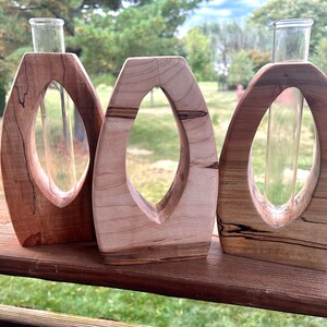 Handmade Wooden Bud Vase-rustic Flower Vase-unique Home Decor Flower ...