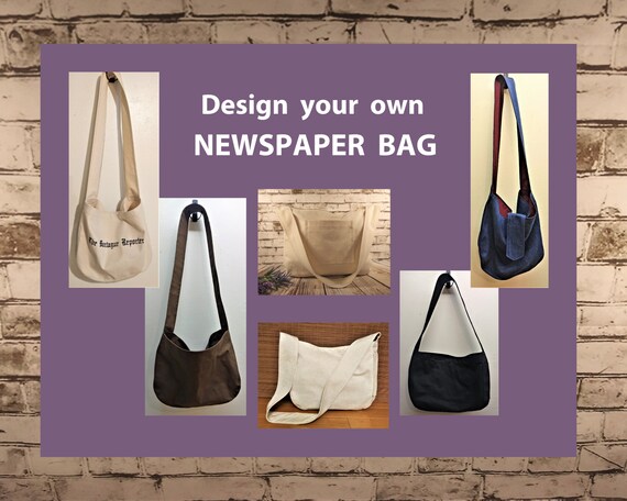 Custom Newspaper Bag Tote Choose Fabric & Options for - Etsy