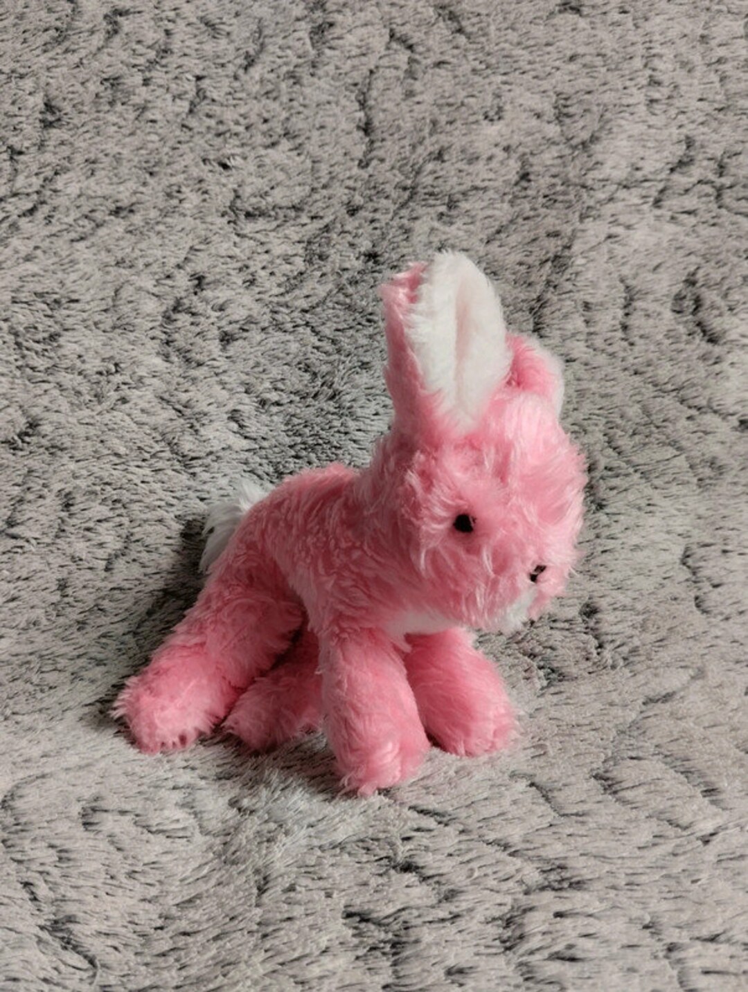 Vintage Pink and White Rabbit Plush - Teddy Bear - Old Hare Cuddly Toy ...