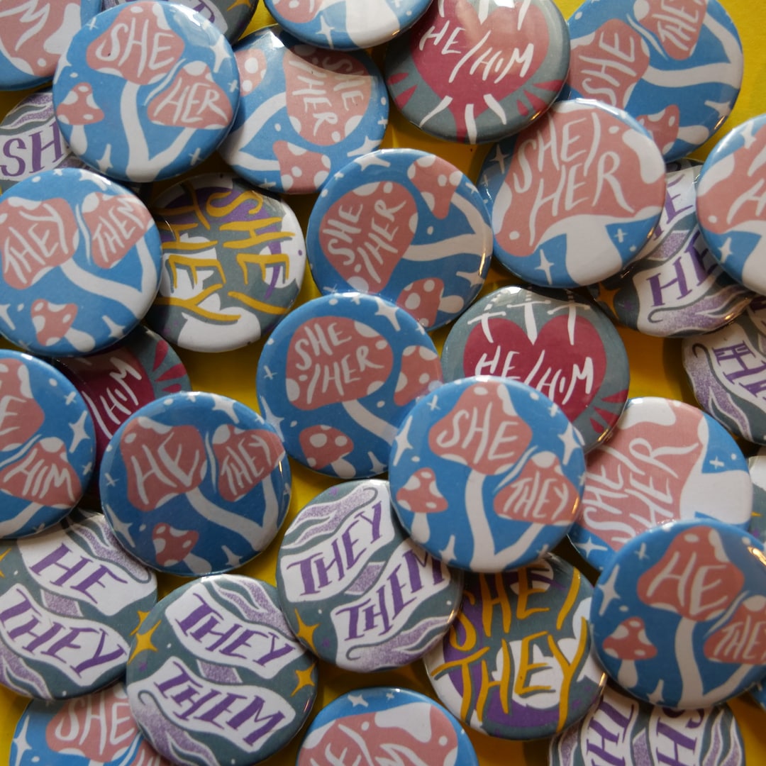 Pronoun Badges - Etsy