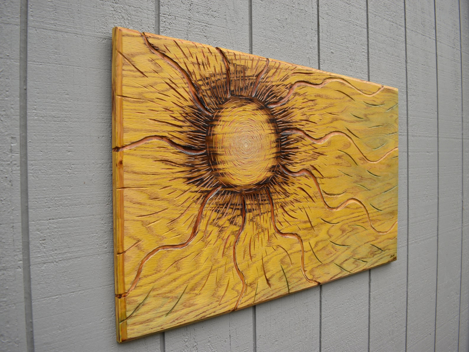RUSTIC WALL ART Sun Wood Carving Wood Wall Art Rustic Wall | Etsy