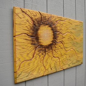 RUSTIC WALL ART, Sun Wood Carving, Wood Wall Art, Rustic Wall Decor ...