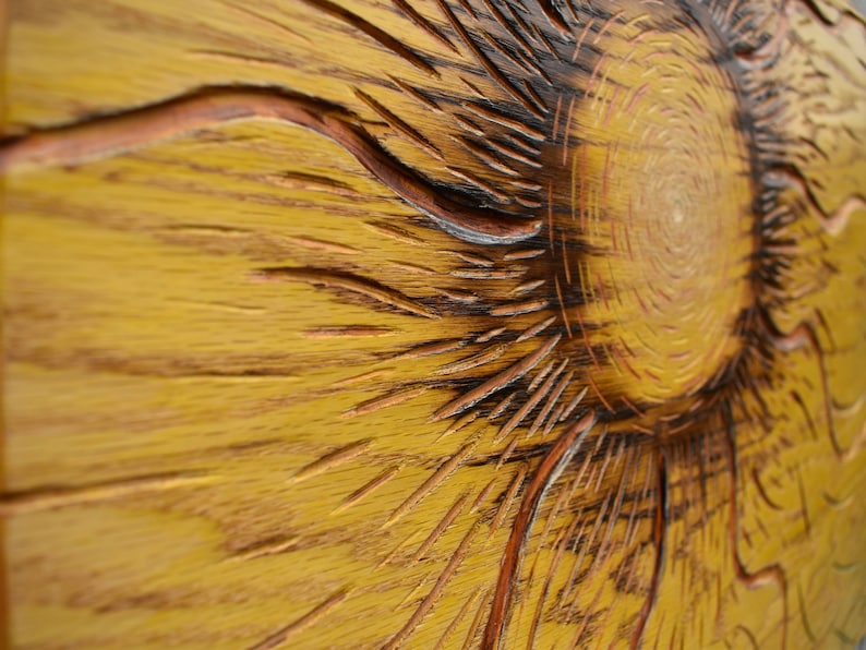 RUSTIC WALL ART Sun Wood Carving Wood Wall Art Rustic Wall | Etsy