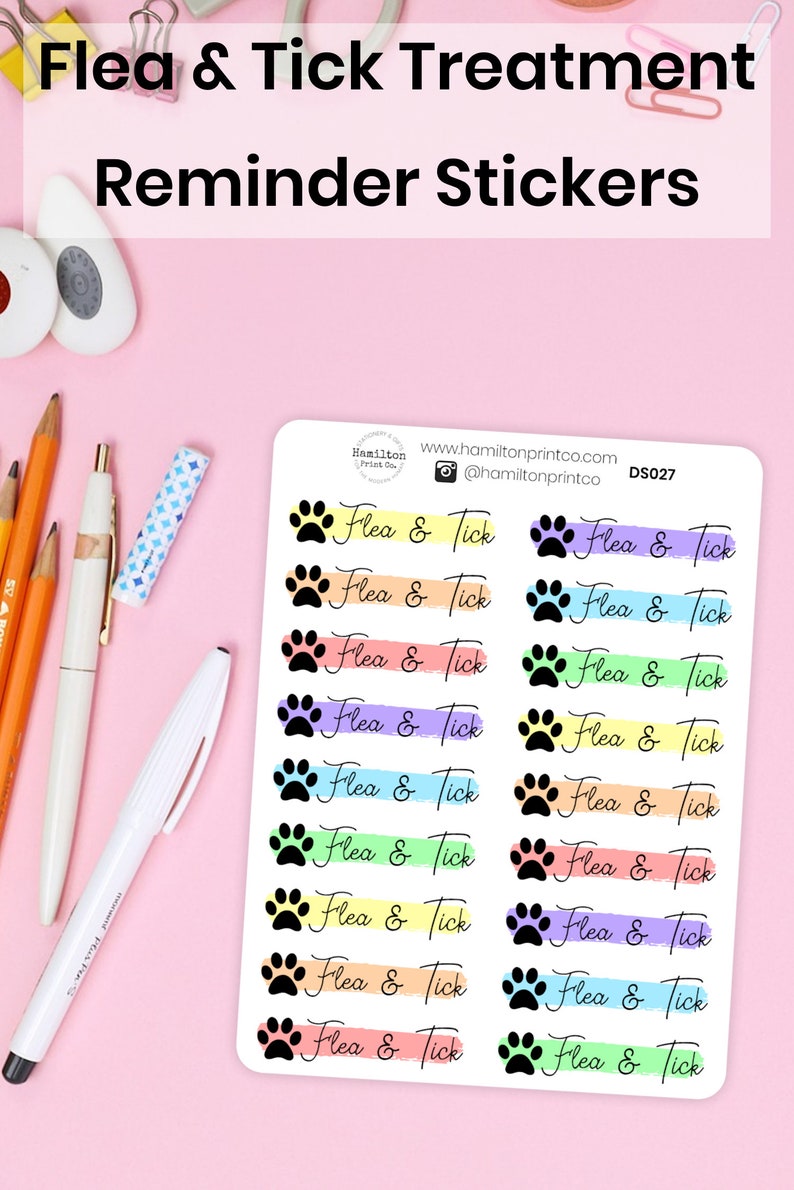 Stickers Calendar Reminder Sticker Flea and Tick Prevention Craft ...